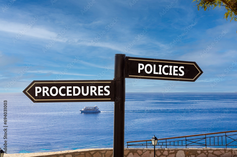Procedures and policies symbol. Concept word Procedures Policies on ...