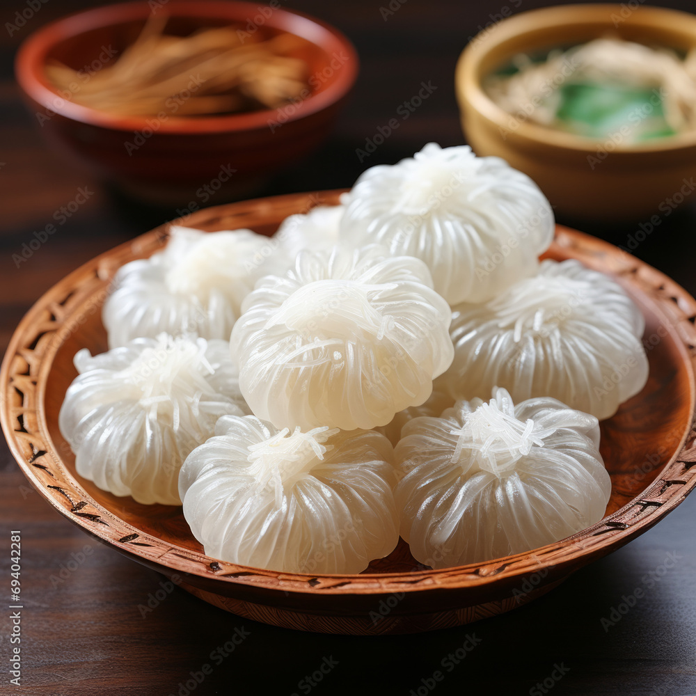 Dragon's Beard or long xu tang candies of the dessert based is an ...