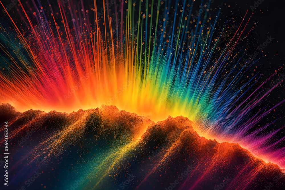 artistic paint splatters of volcanic featuring lightning energy pulse ...