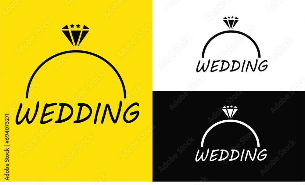 Ring Logo, Logo Design, Ring Logo Design, Wedding Logo Design Stock ...