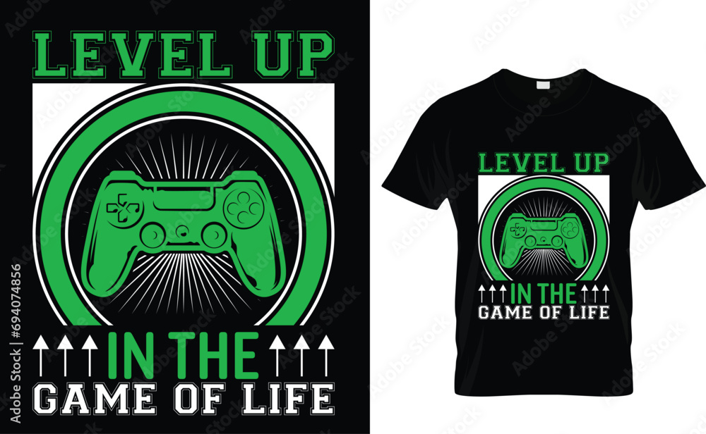 Level up in the game of life vector illustration, video game vector ...