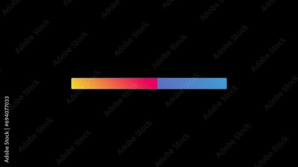 Colorful Loading Bar Animation on Black Screen. Isolated Loading Bar 4K ...