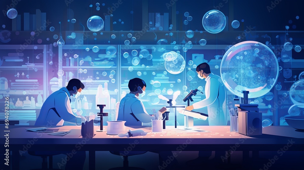 Professional health researchers in medical technology, life sciences ...