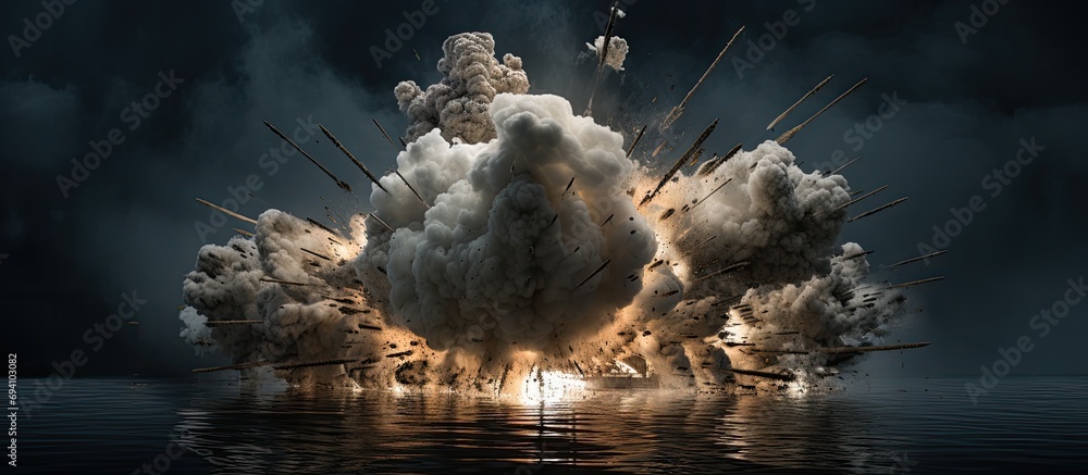 WWII's large naval mine explosion Stock Photo | Adobe Stock
