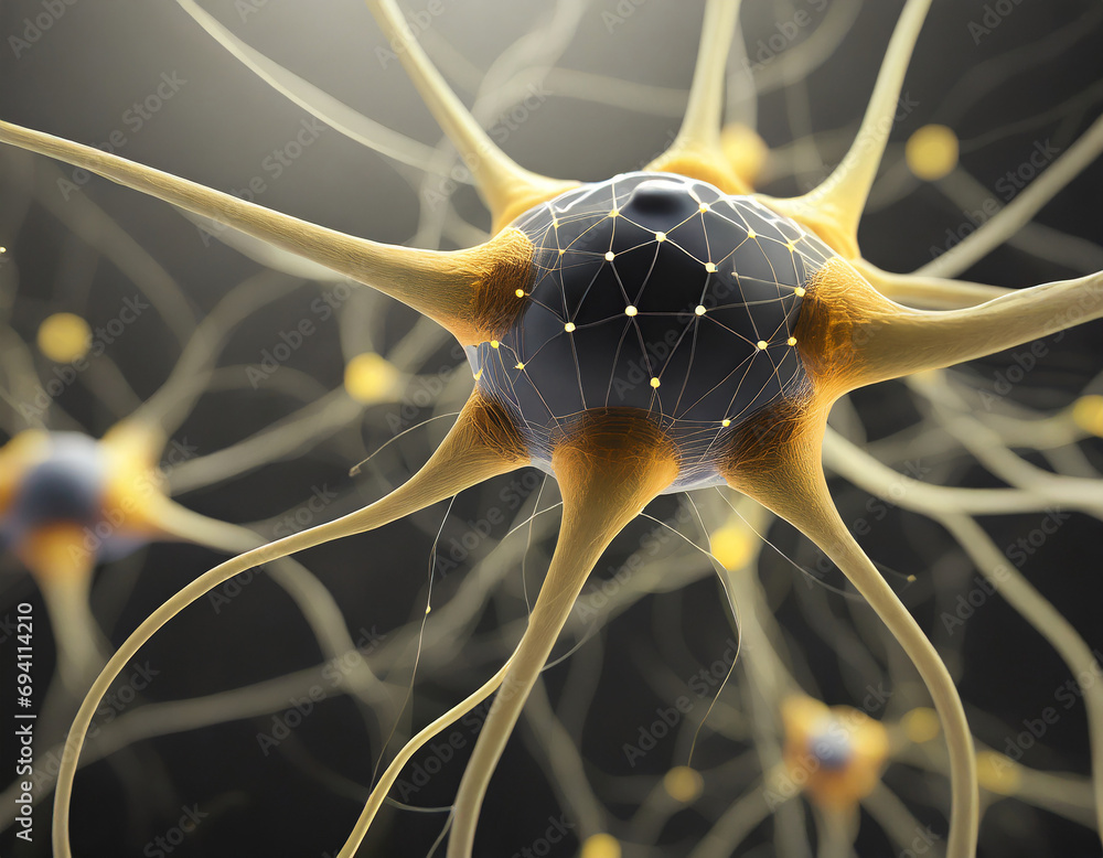 Neuron cells neural network under microscope neuro research science ...