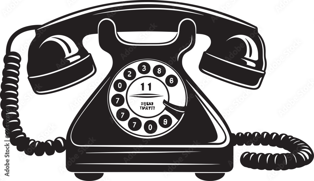 DialCraft Sleek Dialer Telephone Icon RetroRingMark Elegant Vector ...