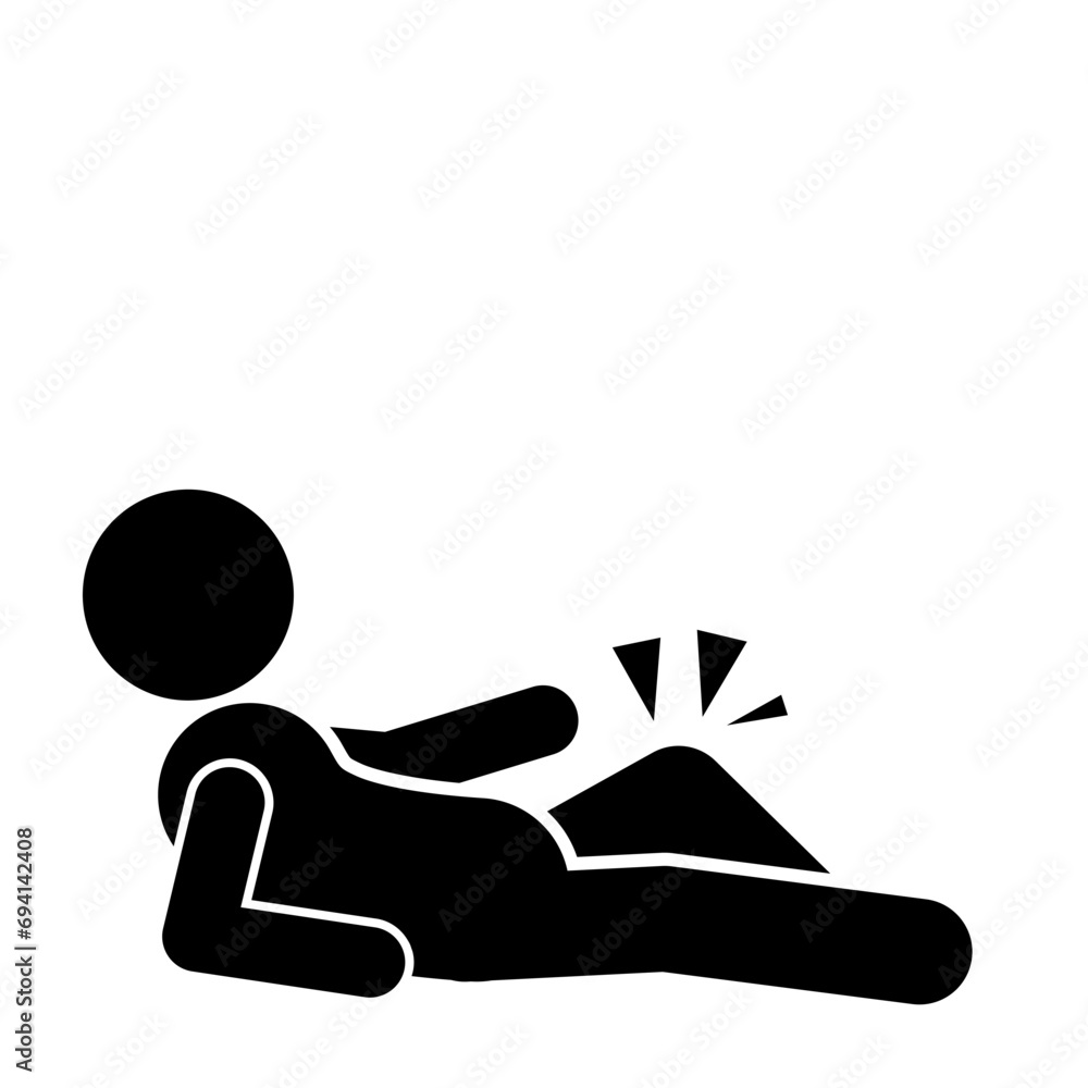STICKMAN VECTOR ILLUSTRATION, PICTOGRAM, STICK FIGURE FOOT INJURY, ACL ...