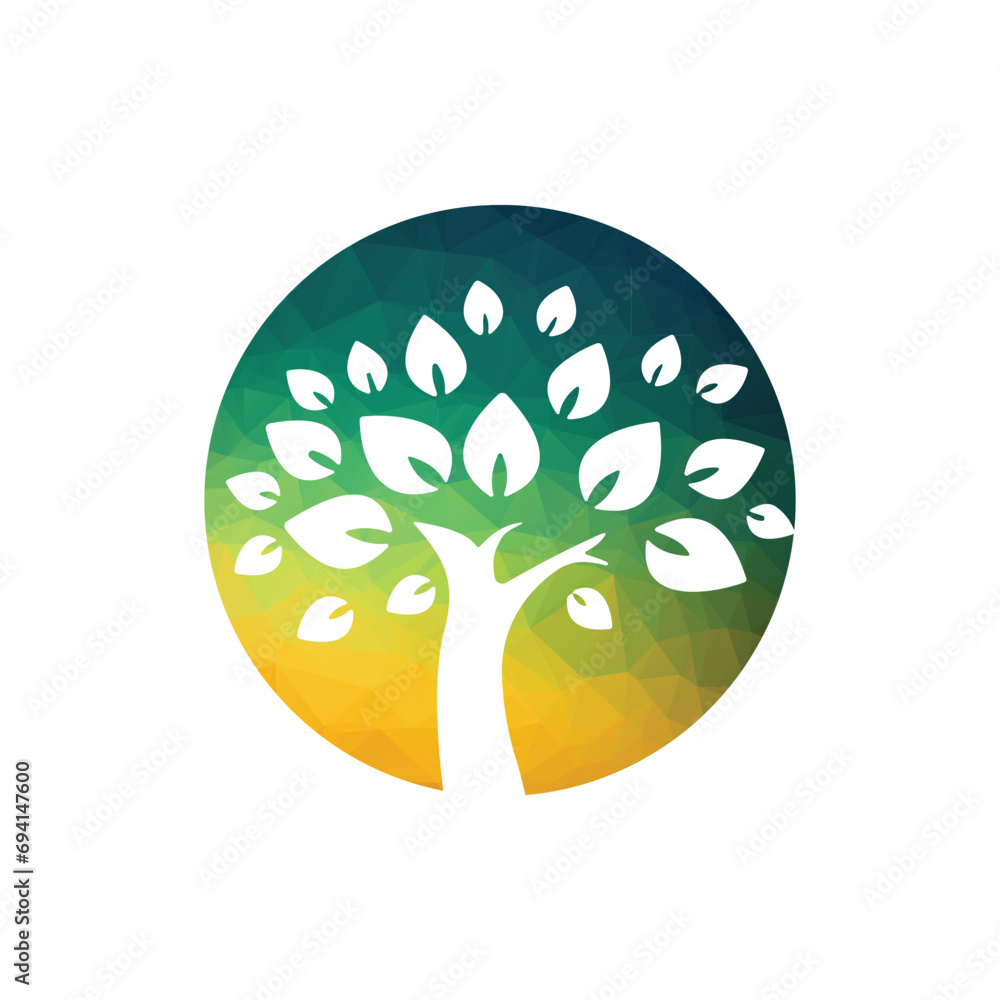 Tree logo icon template design. Garden plant natural line symbol. Stock ...