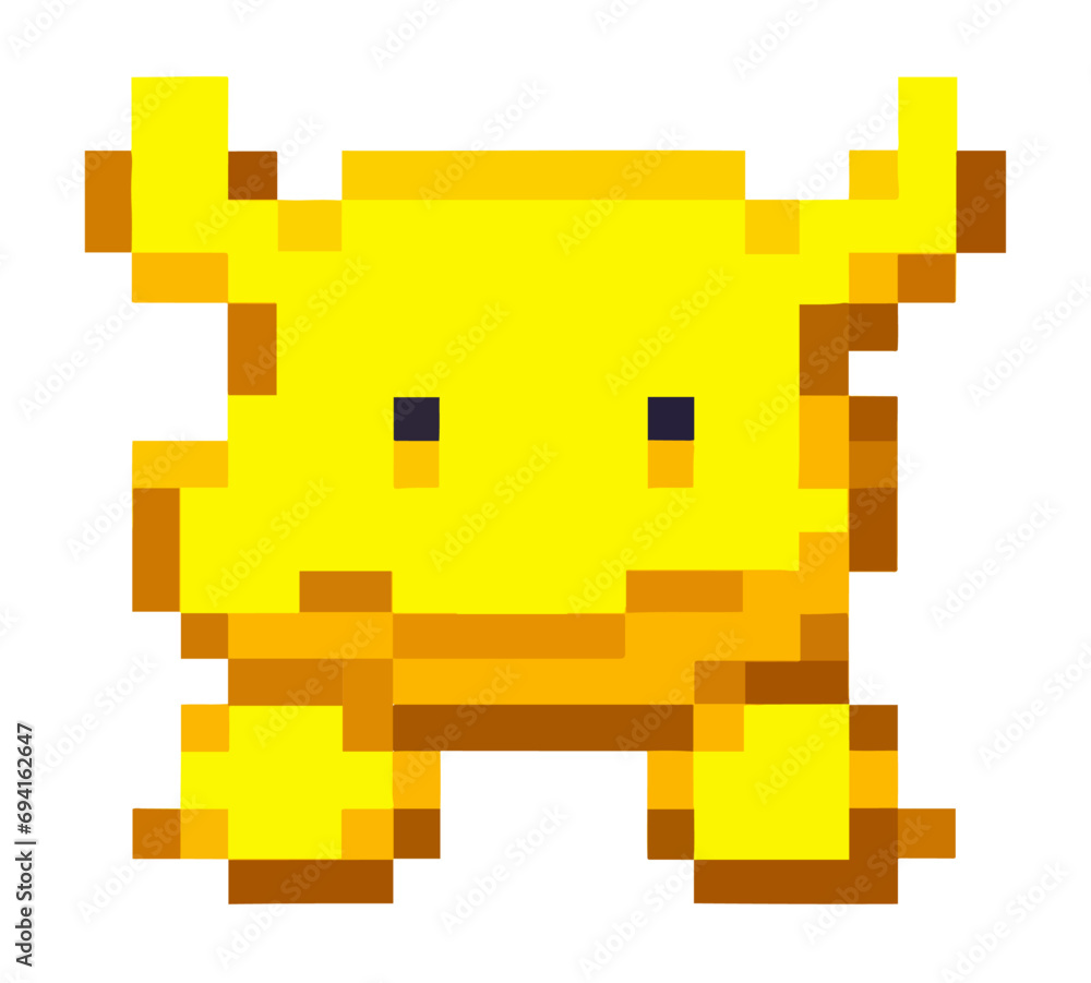 happy monster pixel art stylized 8 bit 16 bit 32 bit Stock Vector ...