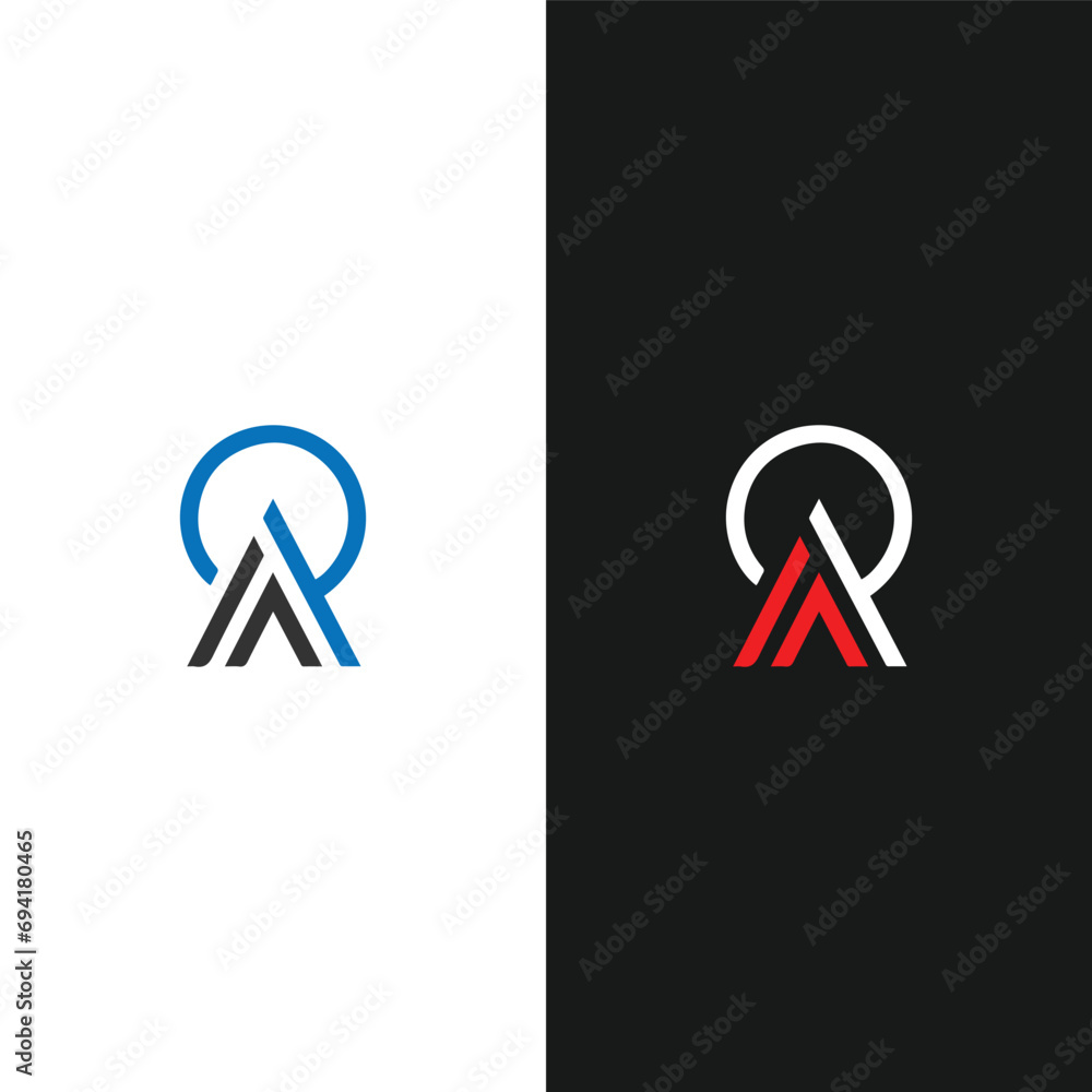 AP A P letter logo design. Initial letter AP linked circle uppercase ...