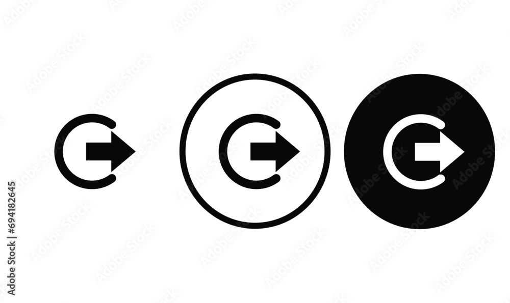 icon logout black outline for web site design and mobile dark mode apps ...