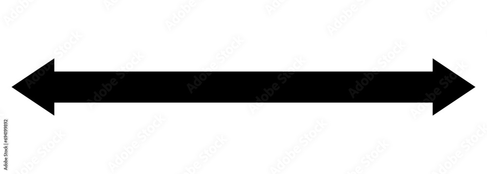 Black straight line arrow stripe series. Horizontal line arrow Stock ...