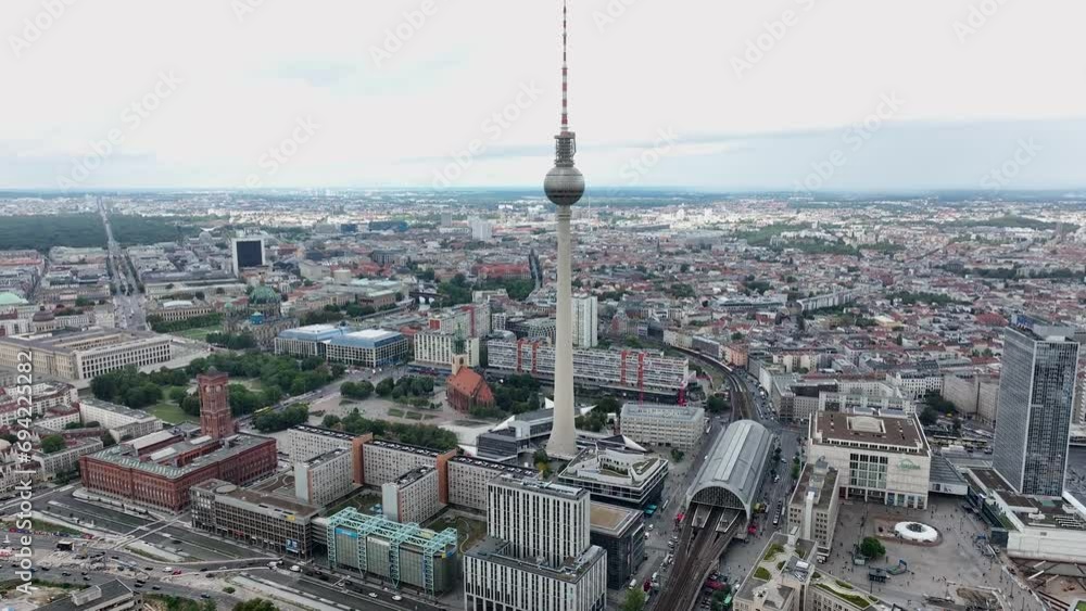 Vidéo Stock City of Berlin, Germany from above.Aerial view of cityscape ...