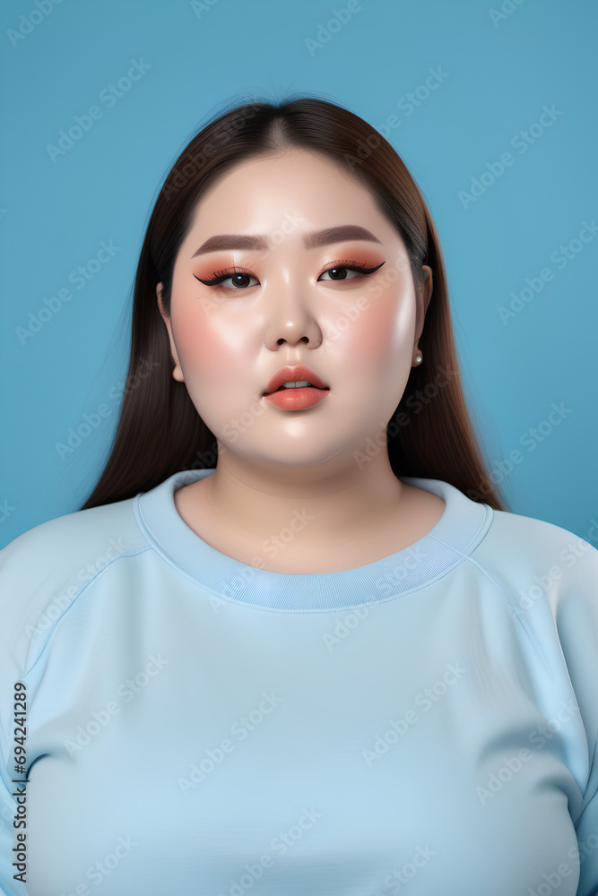 Asian plus size model wearing makeup, makeup shoot with Asian curvy ...