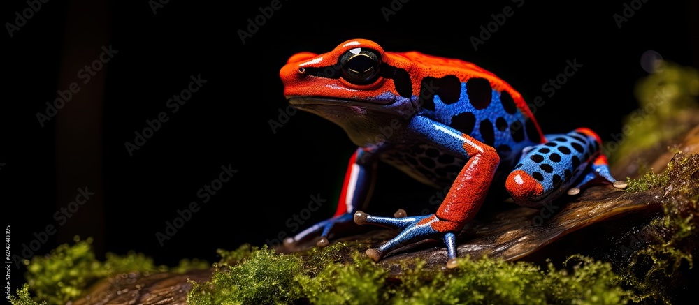 Blue-legged red dart frog, Oophaga pumilio, is a stunning pet amphibian ...