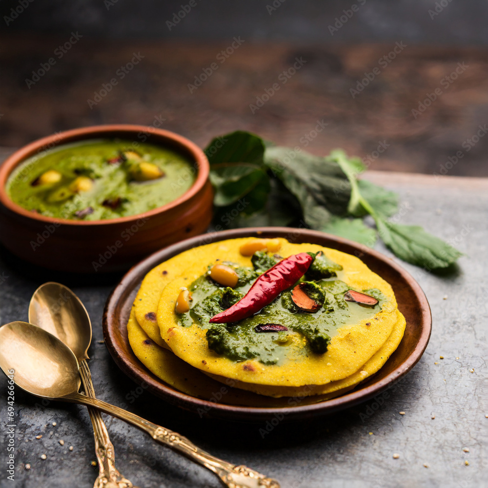 makki di roti with sarson ka saag, popular punjabi main course recipe ...