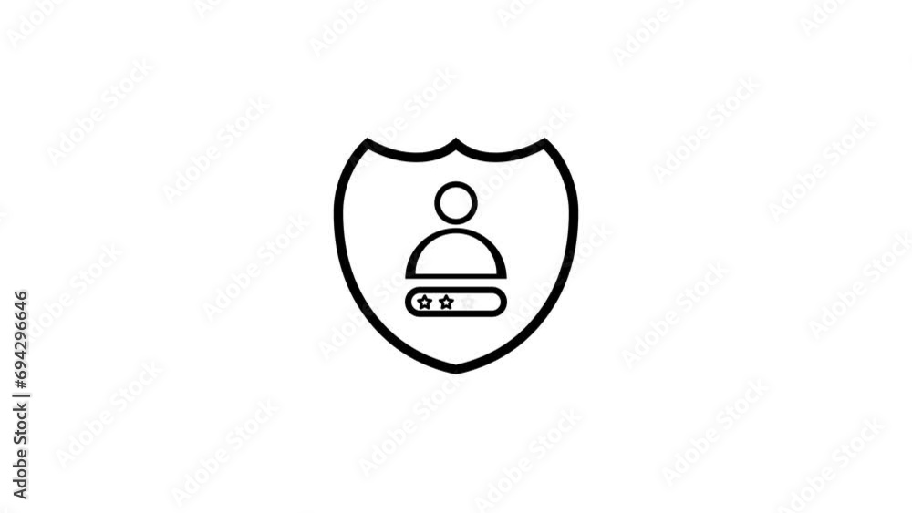 Face Recognition icon animation with black pang background. Artificial ...