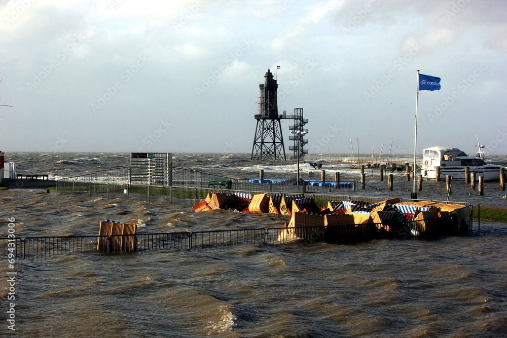 Dorum - Northern Germany - severe storm on the North Sea coast Stock ...
