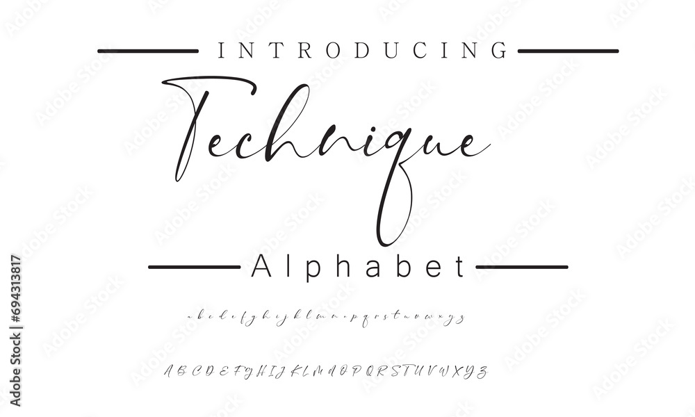 Technique signature Font Calligraphy Logotype Script Brush Font Type ...