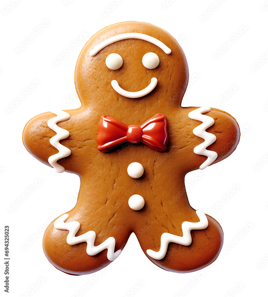 Gingerbread man, christmas decoration isolated on white or transparent ...