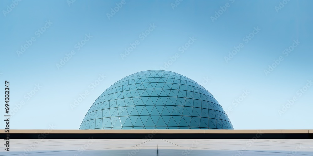 Isolated image of modern dome-shaped roof in commercial building, with ...