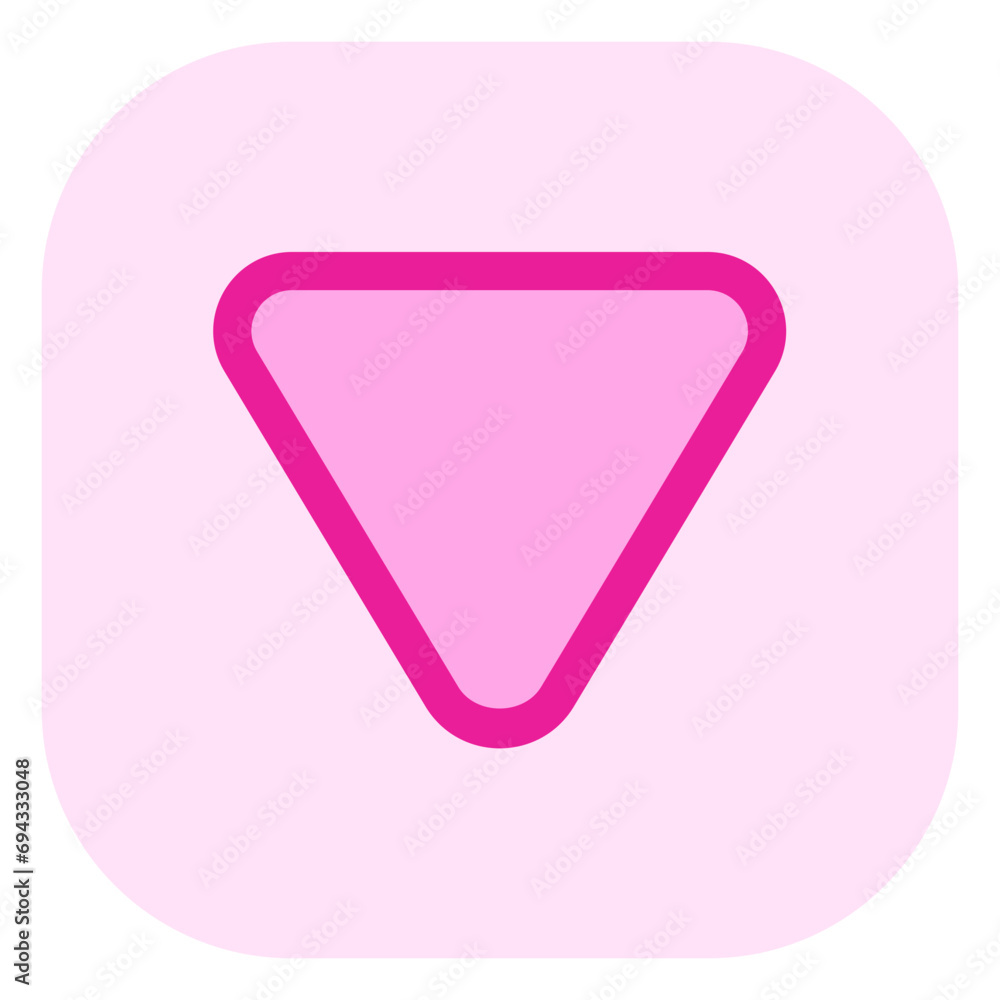 Vecteur Stock Editable vector down triangle arrow icon. Black ...