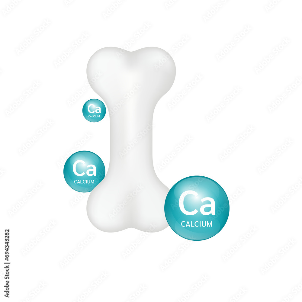 Vitamin minerals Calcium (Ca) circle ball green dark help strengthen ...