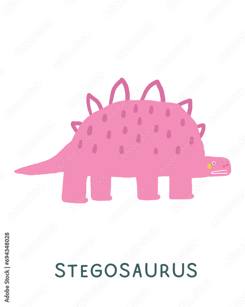 Jurassic period dinosaur flashcard. Learning English words for kids ...