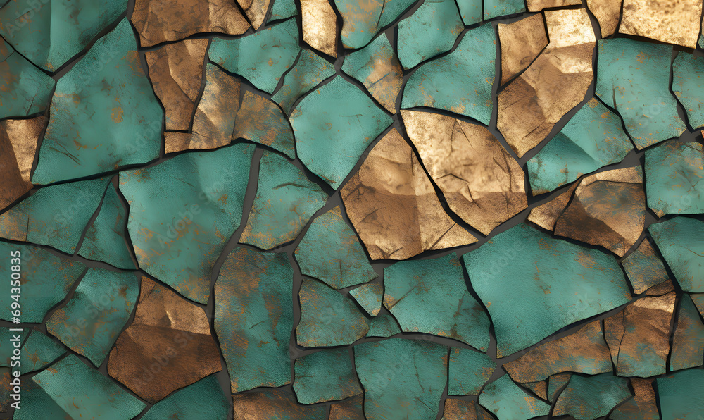 Cracked green Dragen Hide copper rust bronze aluminium rough Tileable ...
