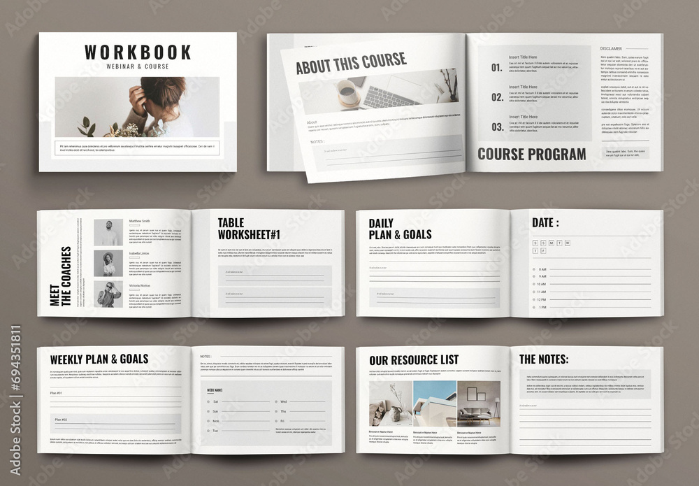 Workbook Template Landscape Stock Template | Adobe Stock