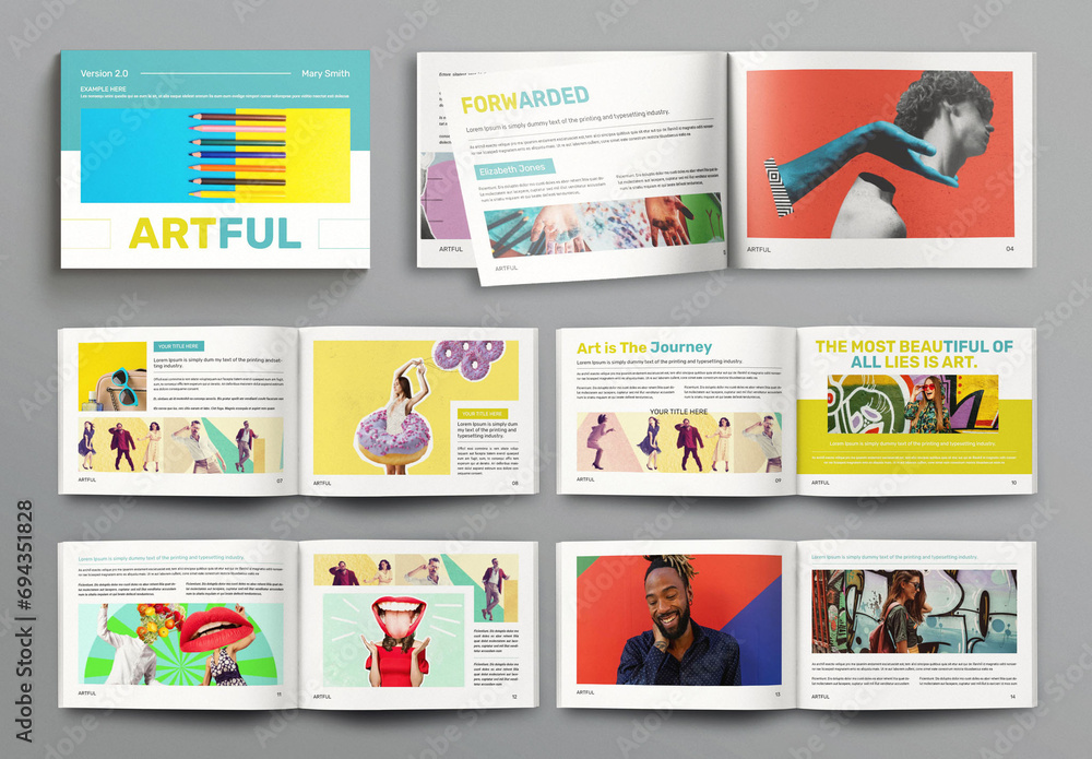 Art Catalog Layout Template Landscape Stock Template | Adobe Stock