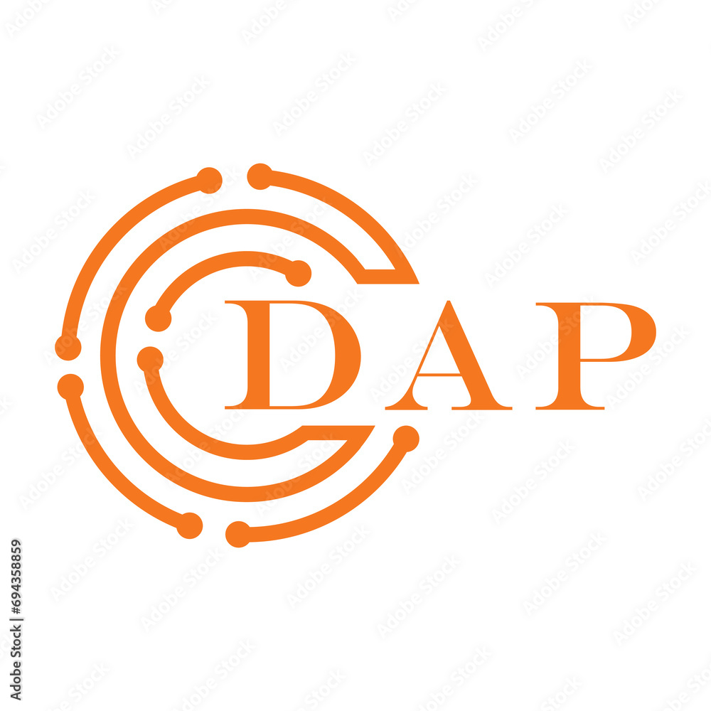 DAP letter design. DAP letter technology logo design on white ...