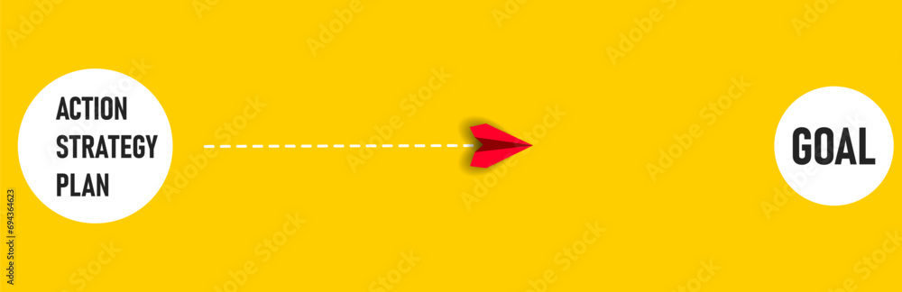 Red plane flying to 2025. Red plane heading towards goal, plan, action ...