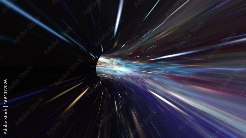 Abstract loop colorful hyperspace flight universe galaxy warp tunnel ...