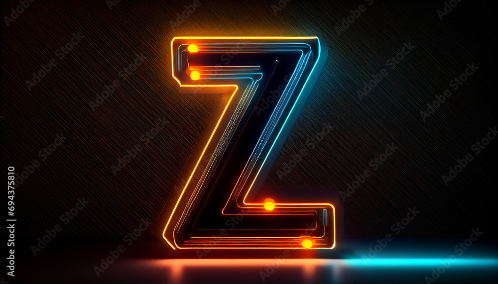 3d letter a with lights, Alphabet neon letters single with clean and ...
