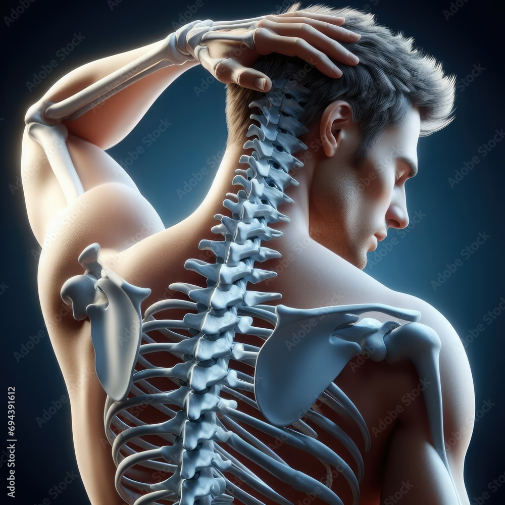 Human spine bones clear sharp 3d rendered illustration. Back spine pain ...