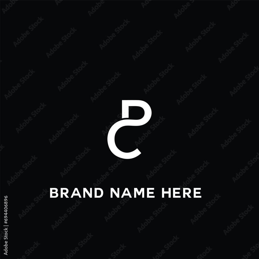 PC P C letter logo design. Initial letter PC linked circle uppercase ...