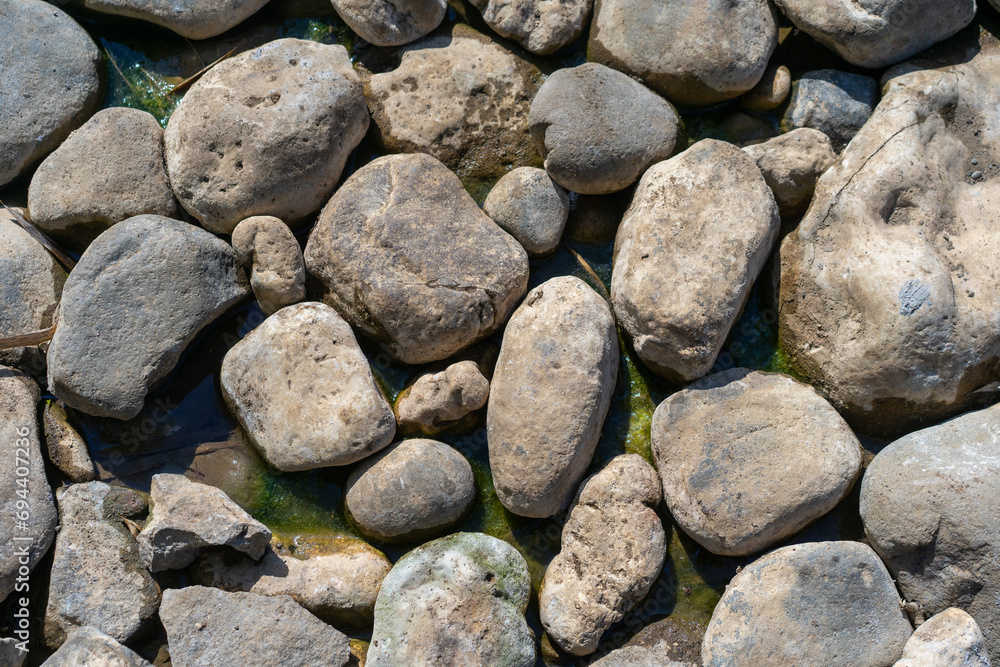 close up of texture background pile of river stone. Pile of River ...