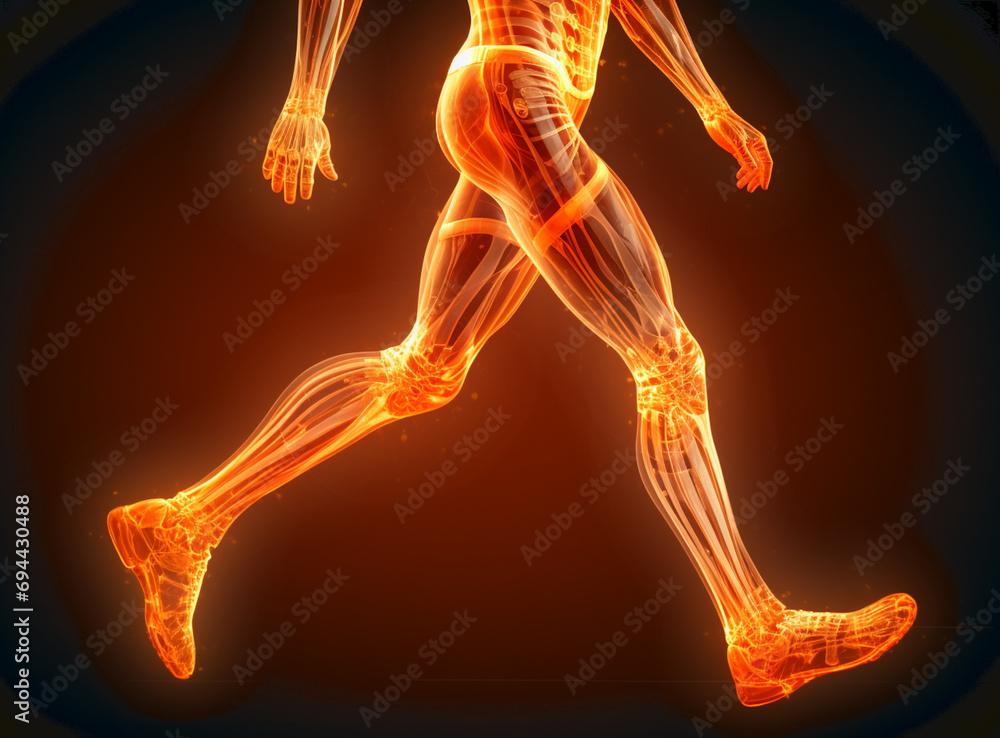 human male body gastrocnemius muscles anatomy system. illustration ...