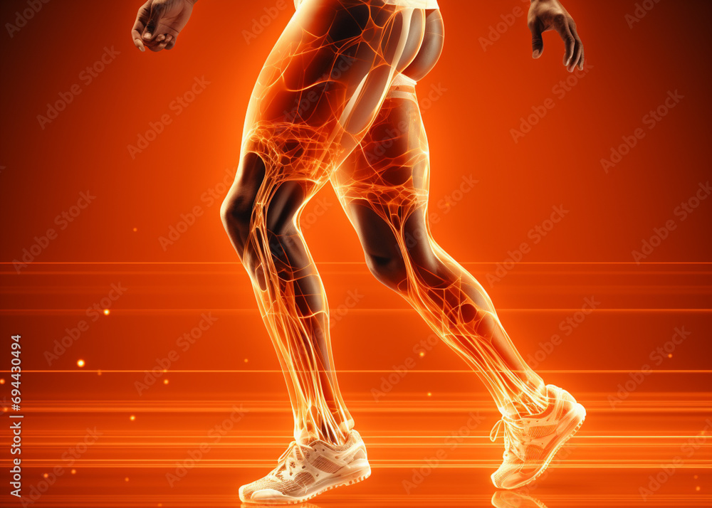 human male body gastrocnemius muscles anatomy system. illustration ...