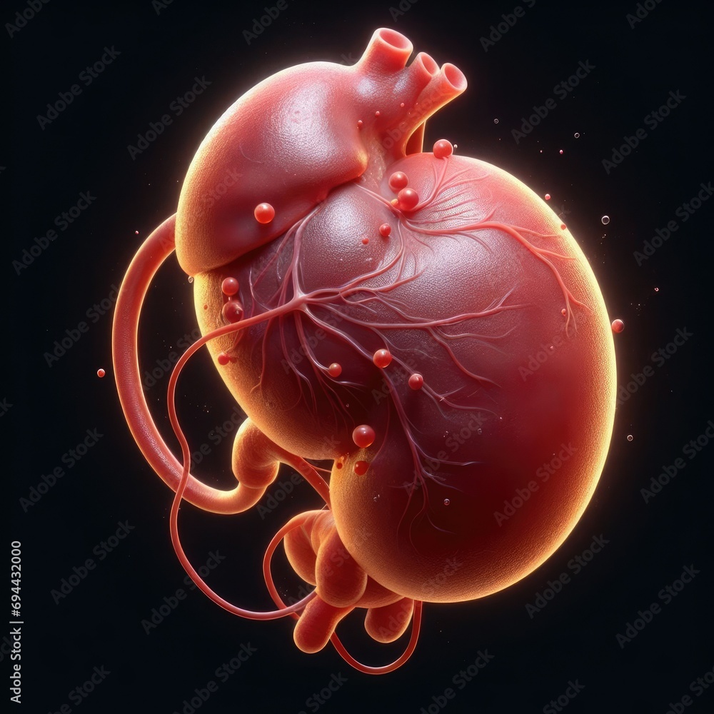 3d renderings realistic of human organ anatomy structure. hepatic ...