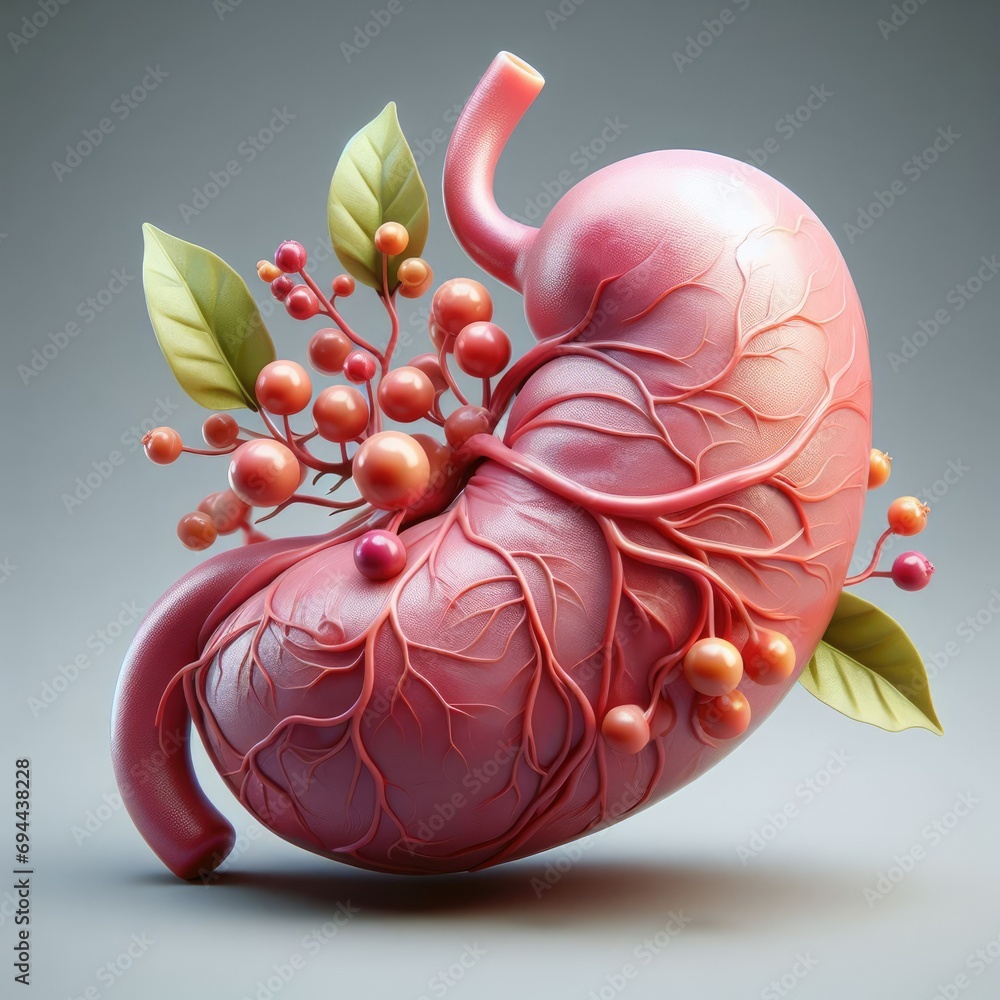 3d renderings realistic of human organ anatomy structure. hepatic ...