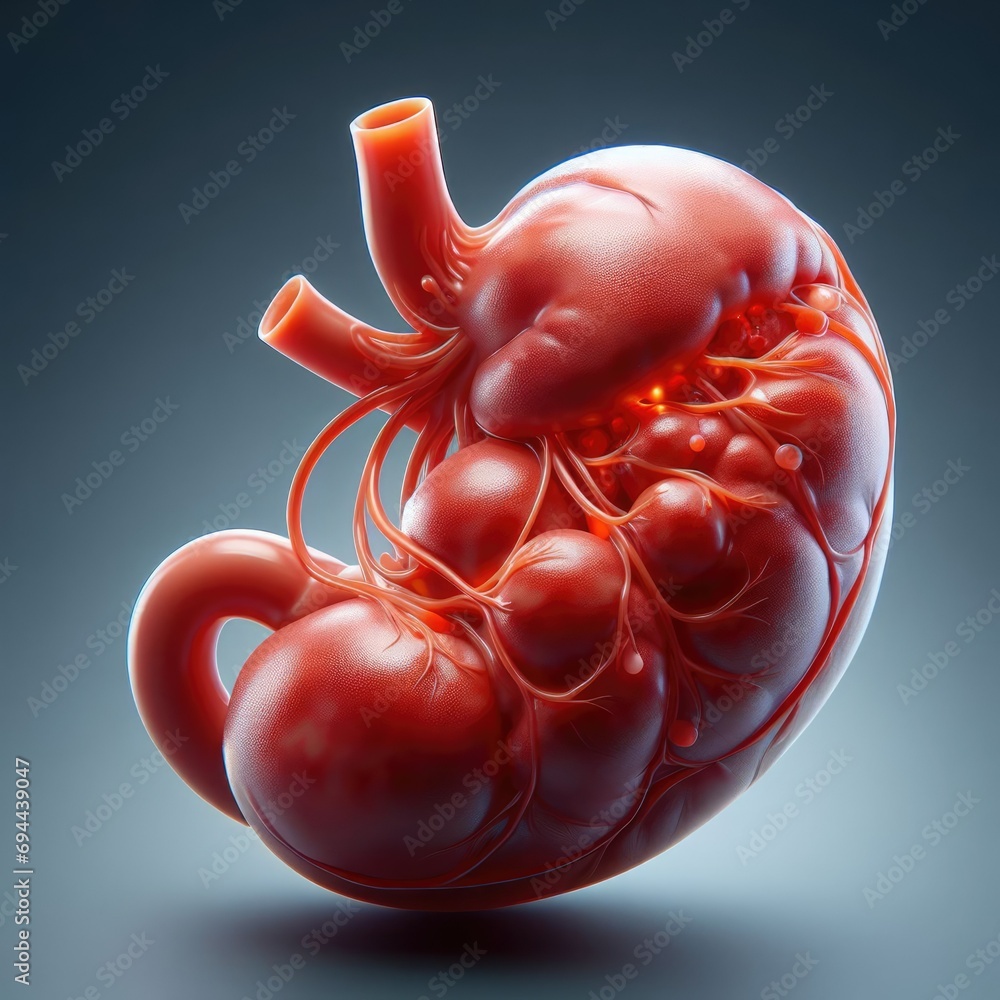 3d renderings realistic of human organ anatomy structure. hepatic ...