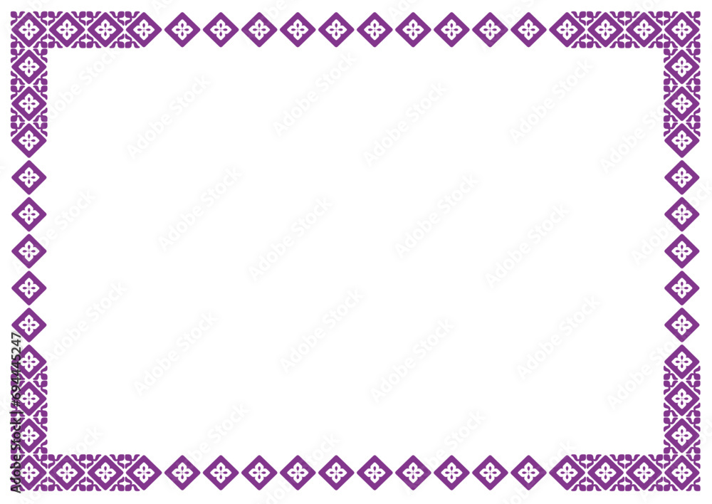 purple Border frame vector label. Simple line corner pattern. Border ...