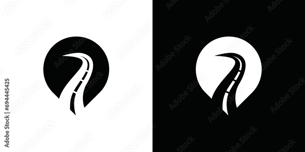 oad map logo design template, location point and route map icon vector ...