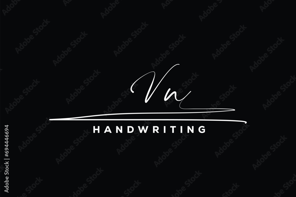VN initials Handwriting signature logo. VN Hand drawn Calligraphy ...