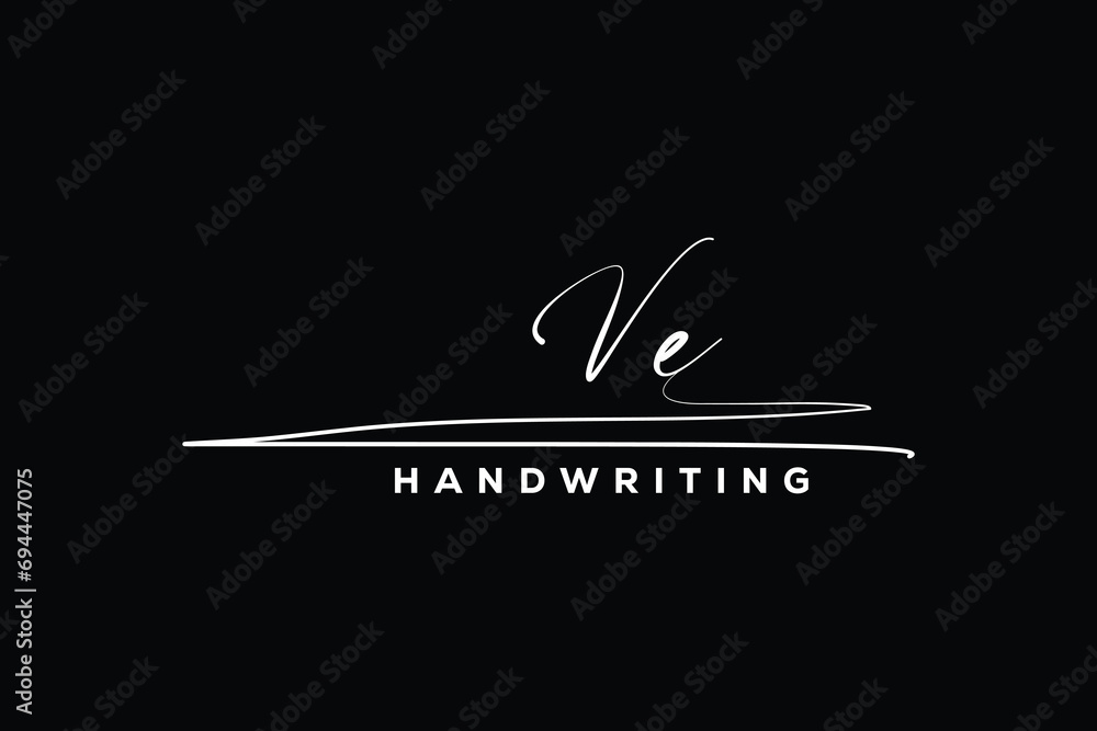 VE initials Handwriting signature logo. VE Hand drawn Calligraphy ...