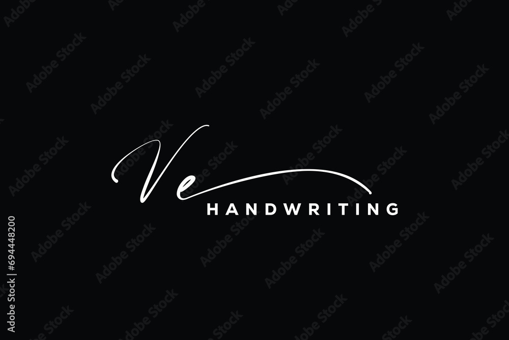 VE initials Handwriting signature logo. VE Hand drawn Calligraphy ...