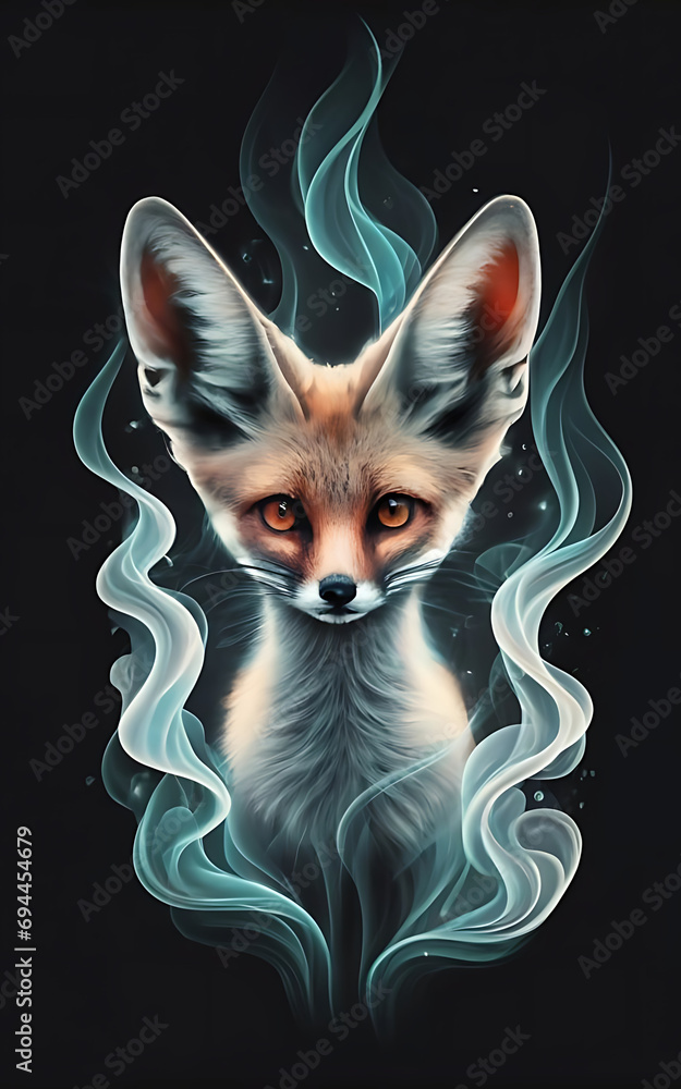 an ethereal and mesmerizing image of an Fennec Fox Embrace the styles ...