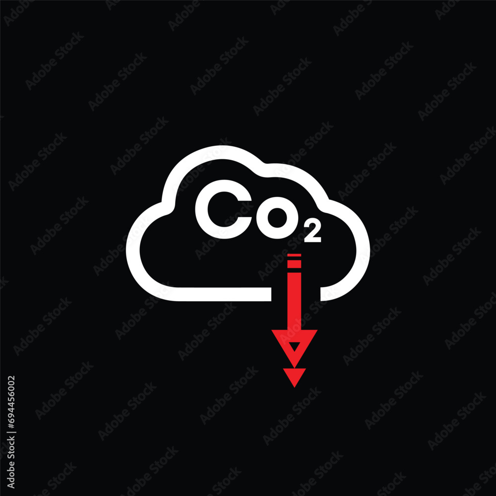 Co2 emission cloud icon, vector illustration Carbon dioxide emissions ...